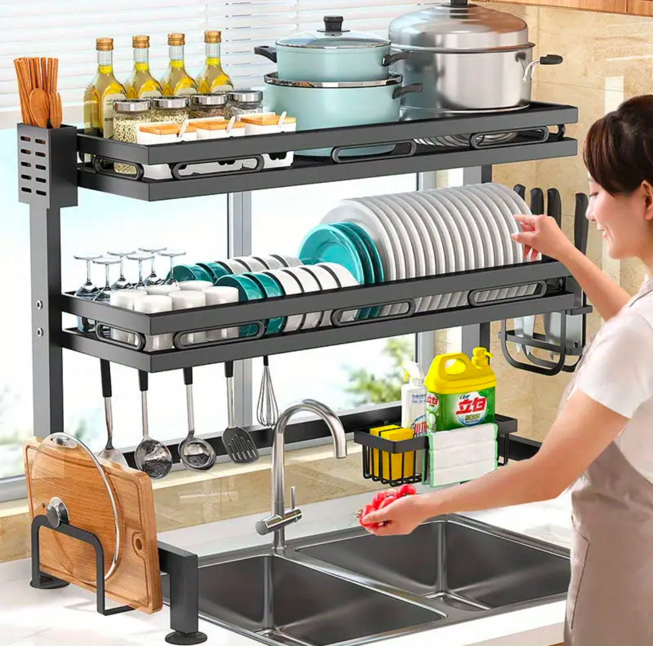 2 layer over the sink dish drainer – Luxury Homes Collections