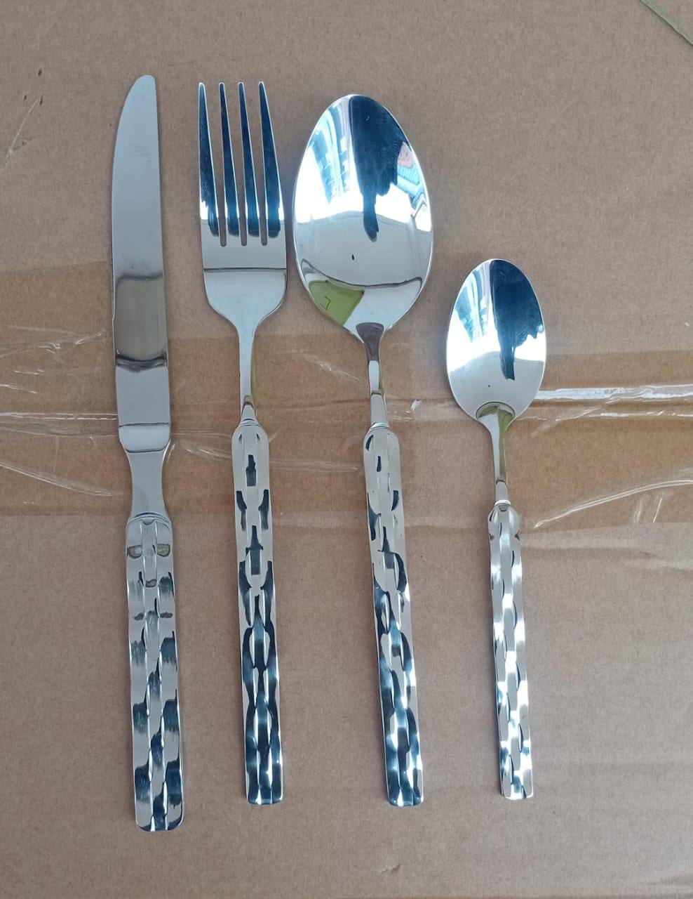 Berger 24 Piece Silverware Flatware Cutlery Set with Square Stand ...